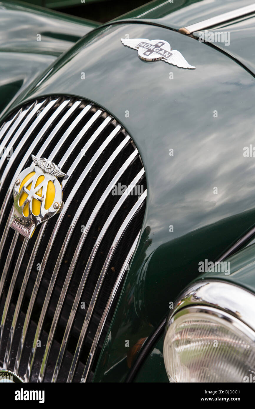 Bonnet of a Morgan sports car with AA badge, England, UK Stock Photo ...