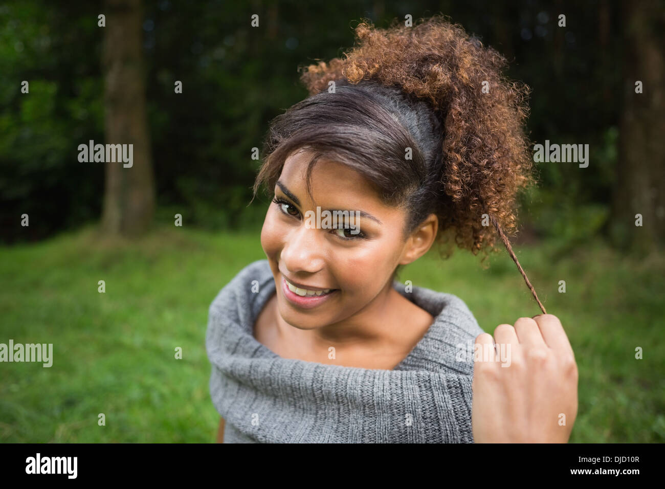 Woman hair holding lock hi-res stock photography and images - Alamy