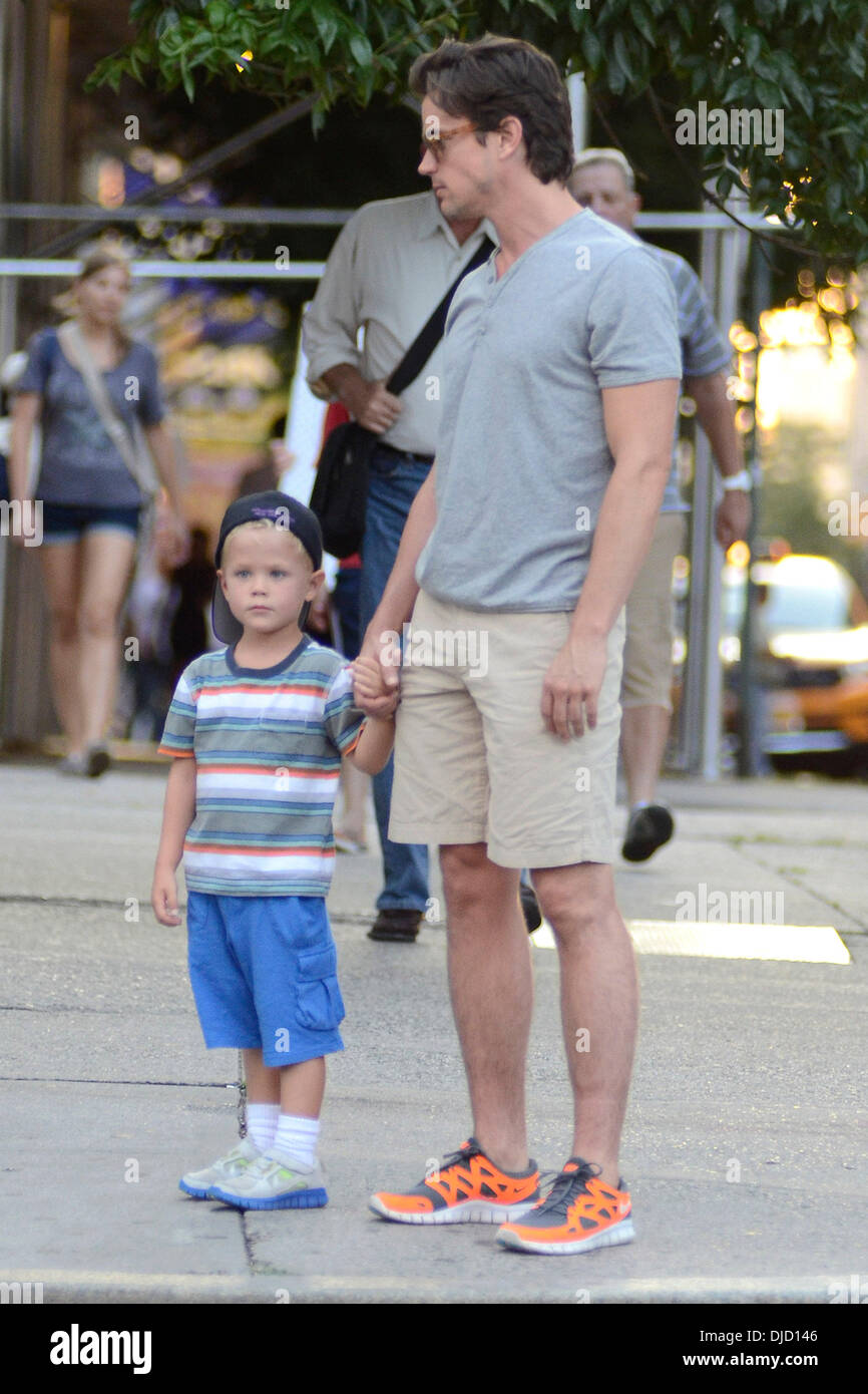 Matt Bomer seen out and about with one of his children New York City ...