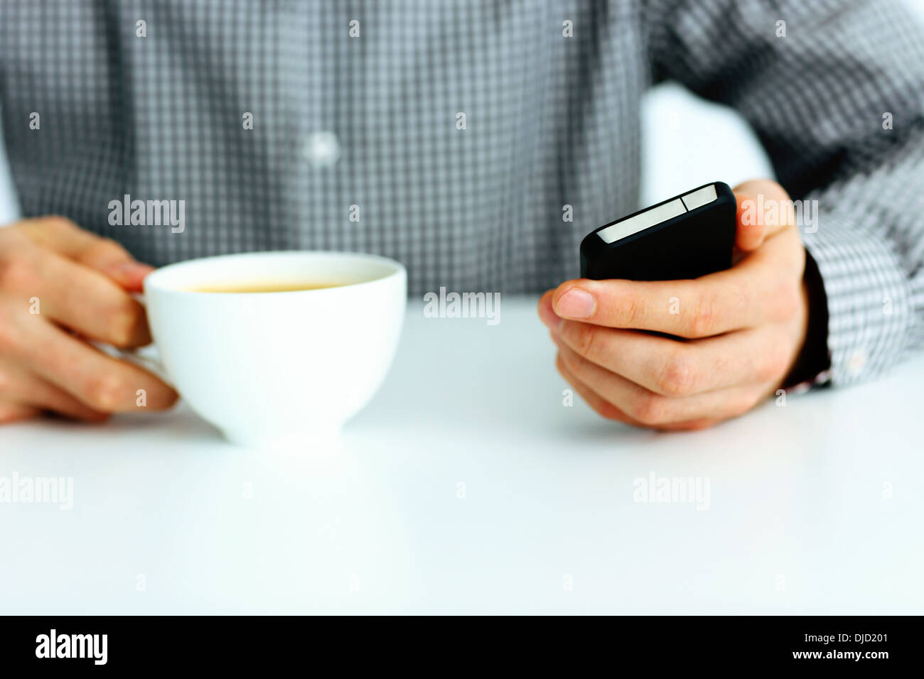 Male hand white cup hi-res stock photography and images - Alamy