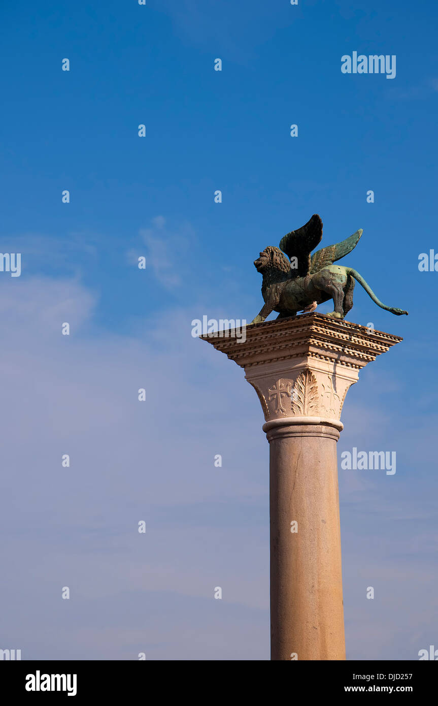 The Column of the Lion of St Mark in Venice Italy Stock Photo - Alamy