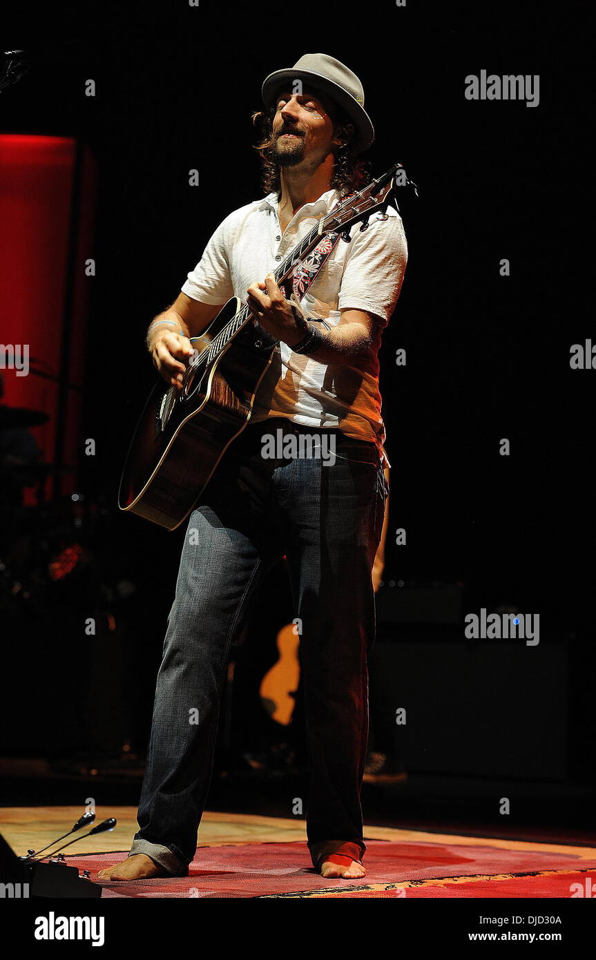 Jason Mraz performing on the 'Tour is a Four Letter Word' tour at the ...