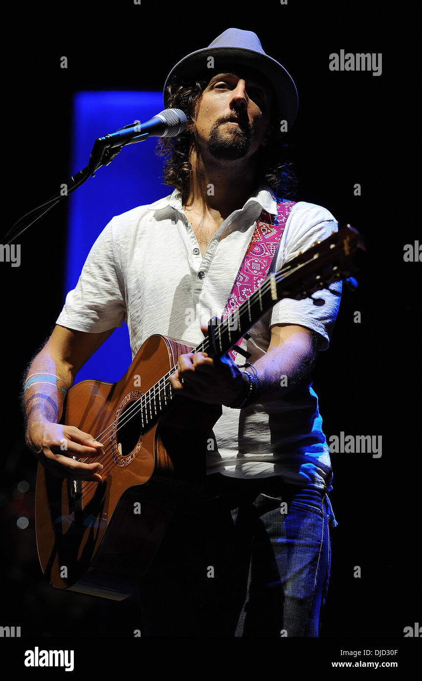 Jason Mraz performing on the 'Tour is a Four Letter Word' tour at the ...