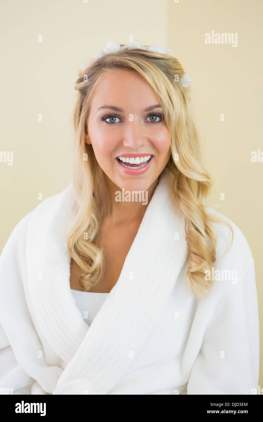 Beautiful happy bride smiling at camera Stock Photo - Alamy