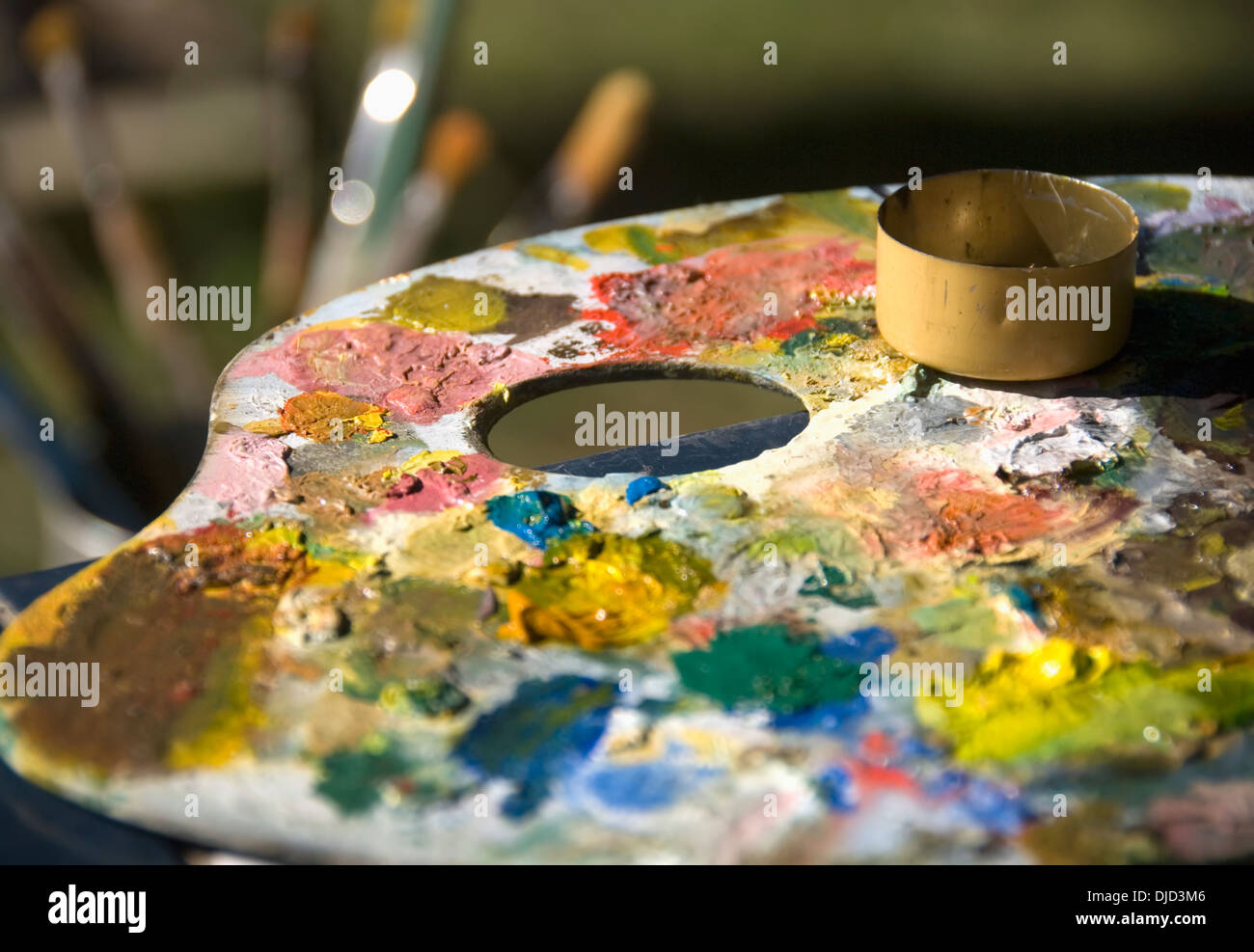 An Artist's Palette Filled With Paint Stock Photo - Alamy