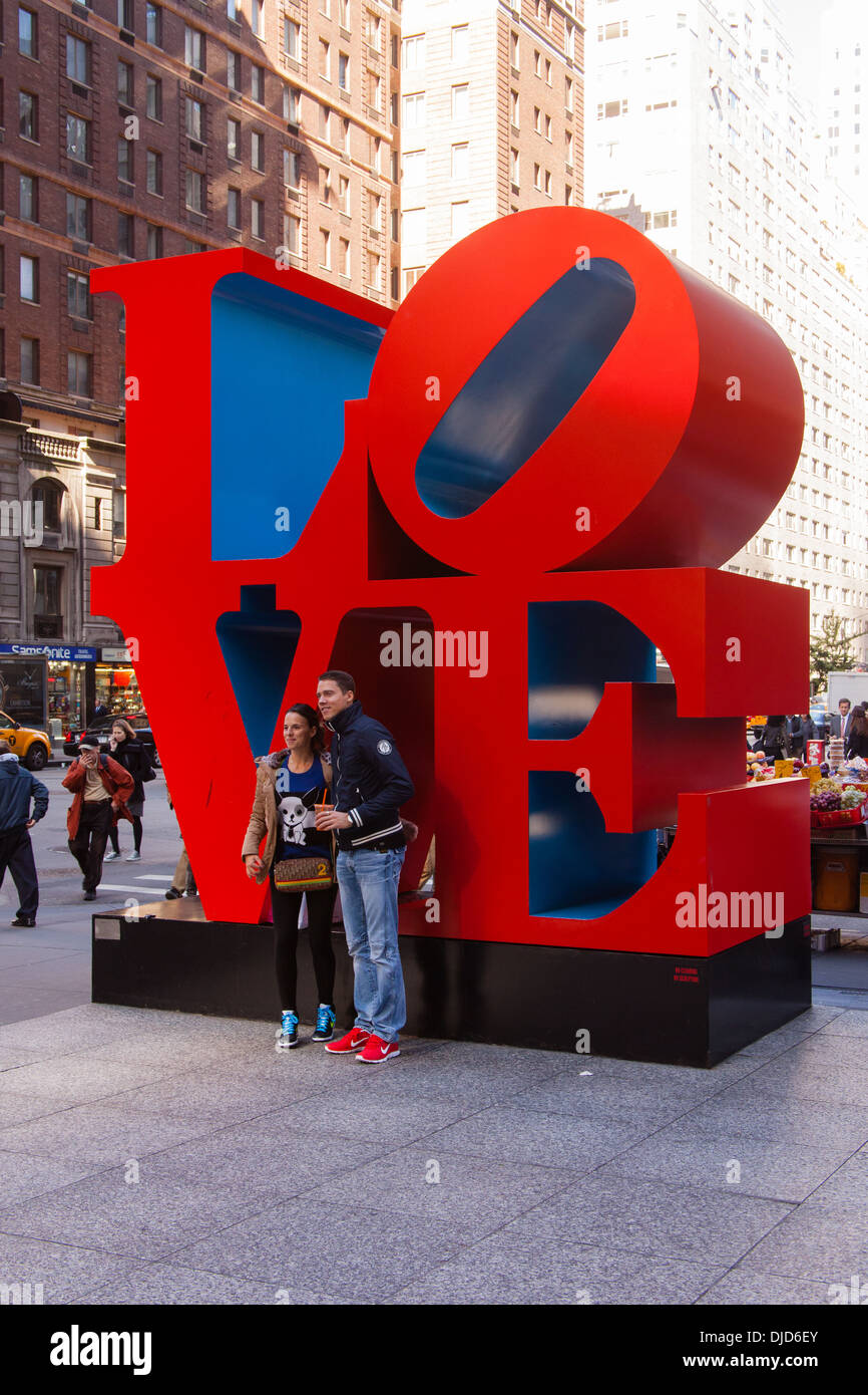 Love sculpture by Robert Indiana, 6th Avenue, Manhattan, New York City ...