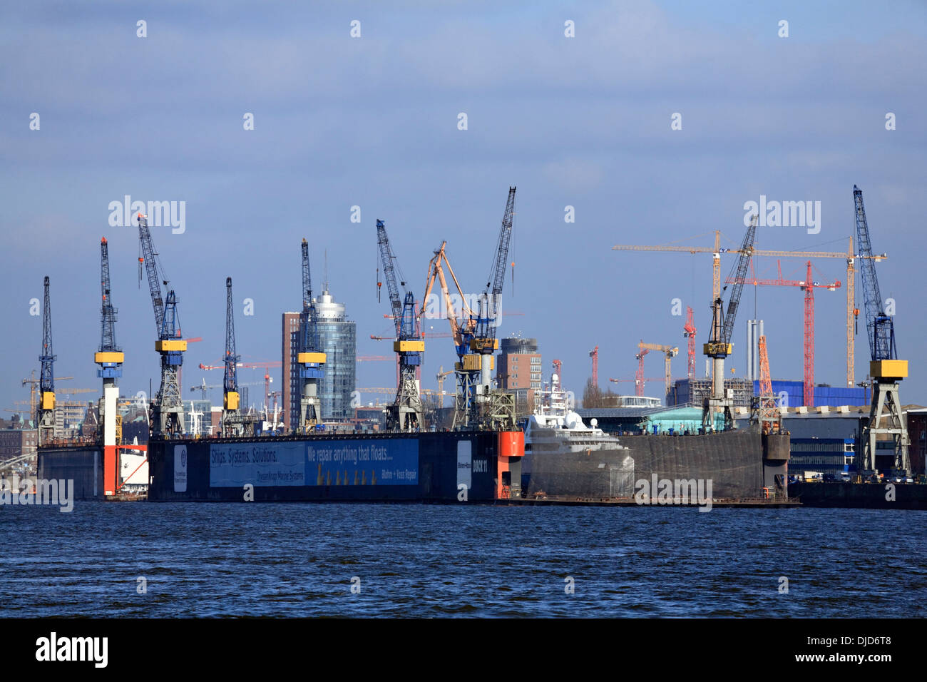 dock at port of Hamburg, Germany Stock Photo - Alamy