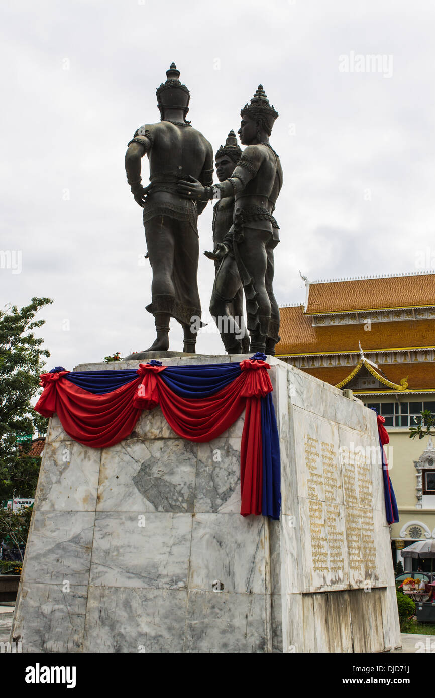 Three Kings Monument, Chiang Mai Stock Photo - Alamy