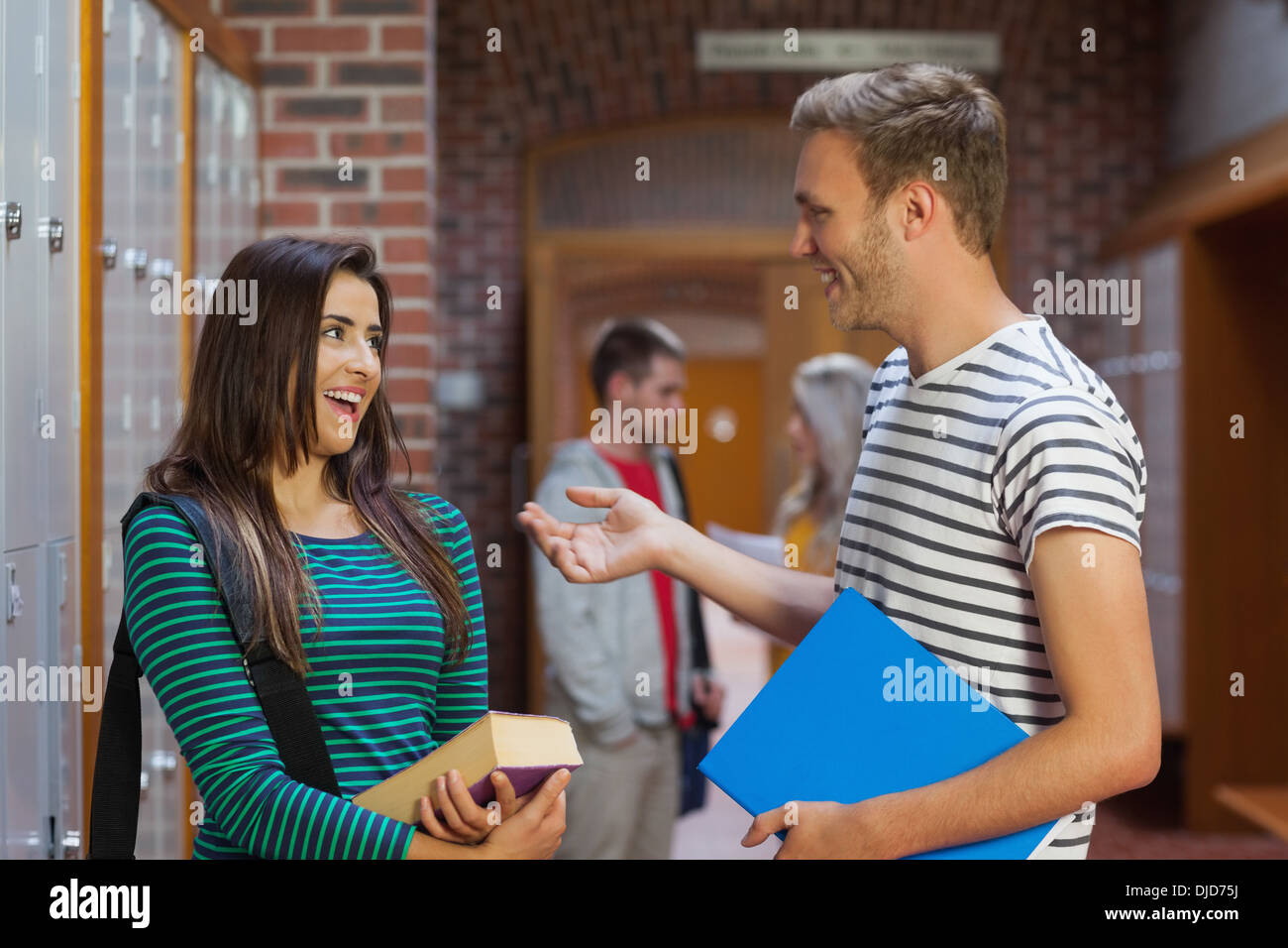 Two students talking together hi-res stock photography and images - Alamy