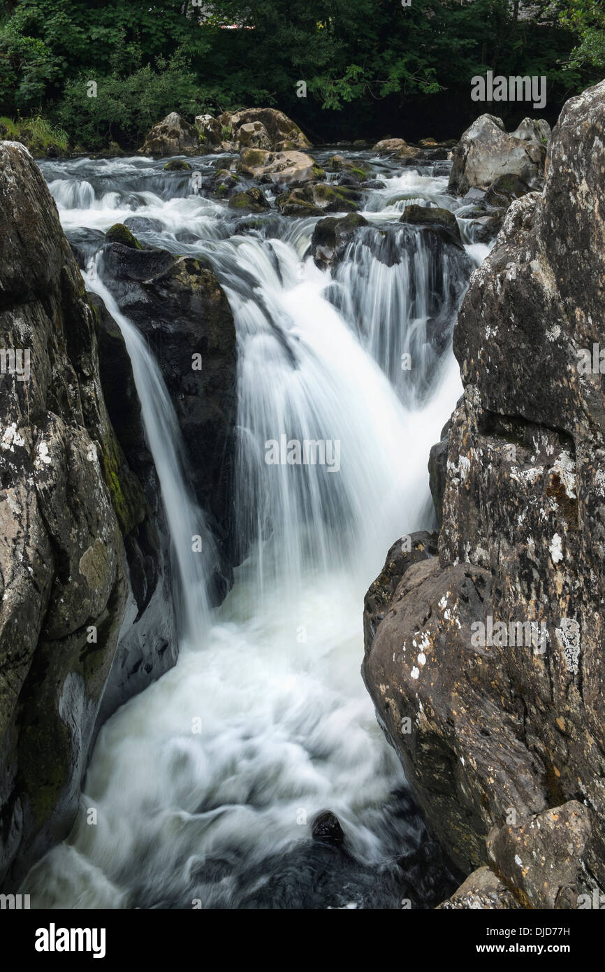Great Britian, Wales, Betws-y-Coed, Conwy river Snowdonia National Park ...