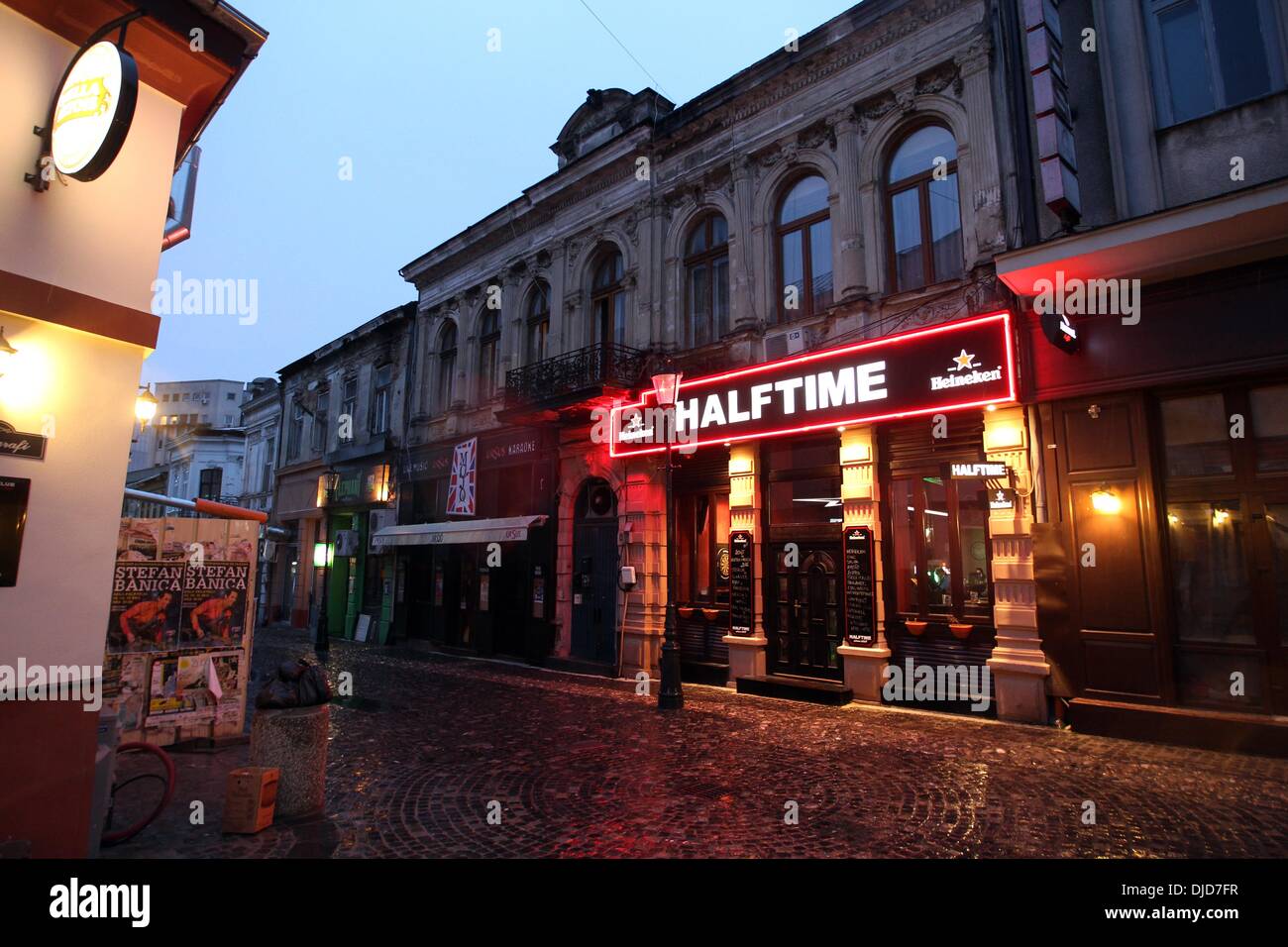 Bucharest, Romania. 26th Nov, 2013. A pub pictured in the historic part ...