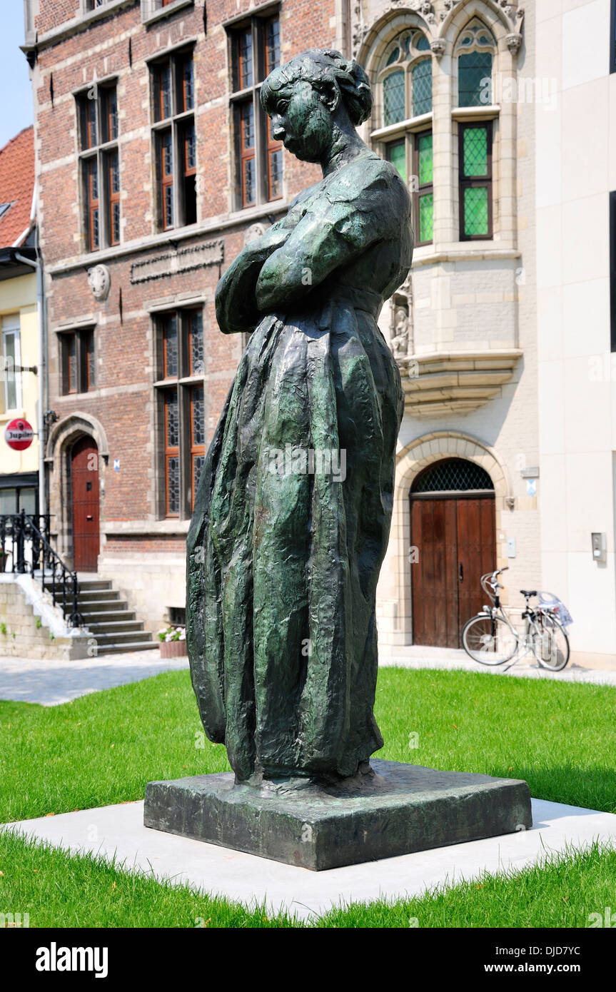 Mechelen (Malines), Belgium. Statue in Sint Romboutskerkhof ...