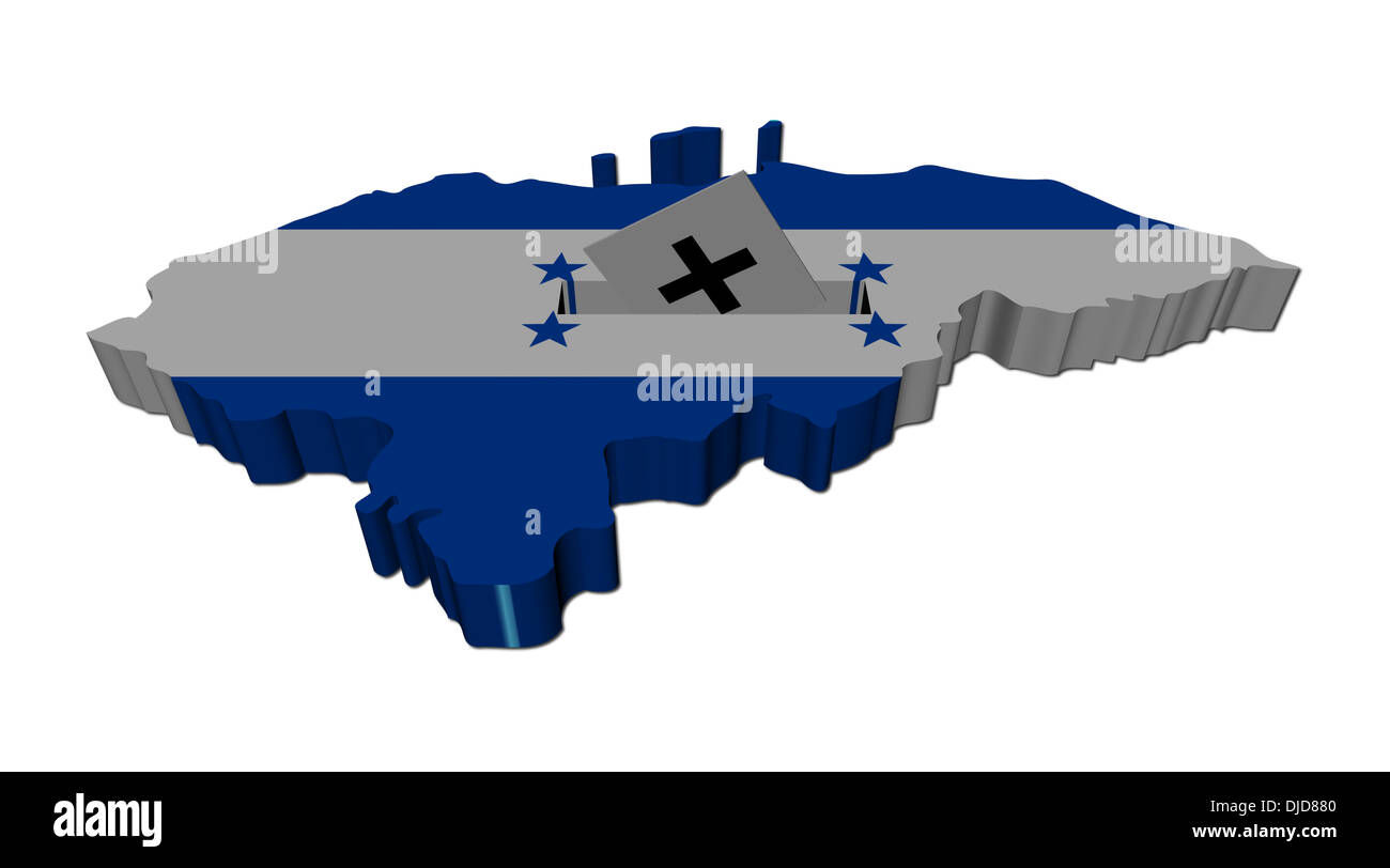 Honduras election map with ballot paper illustration Stock Photo - Alamy