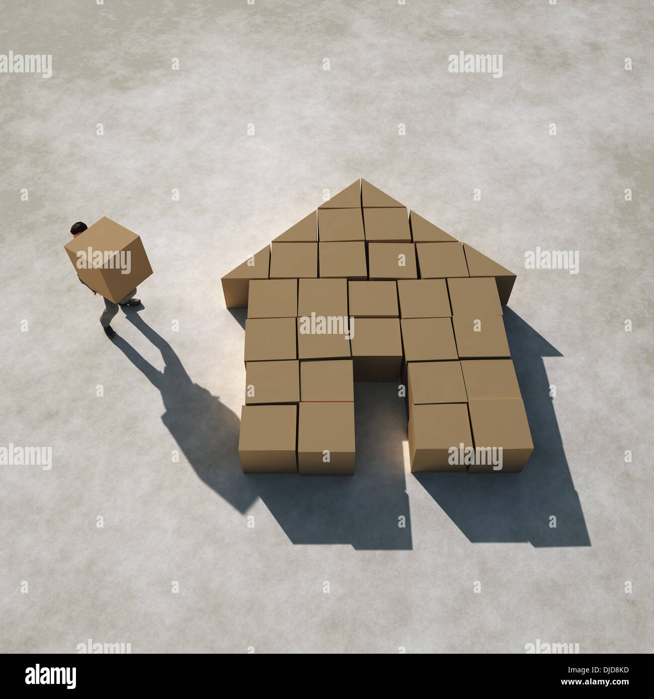businessman builds a house Stock Photo - Alamy