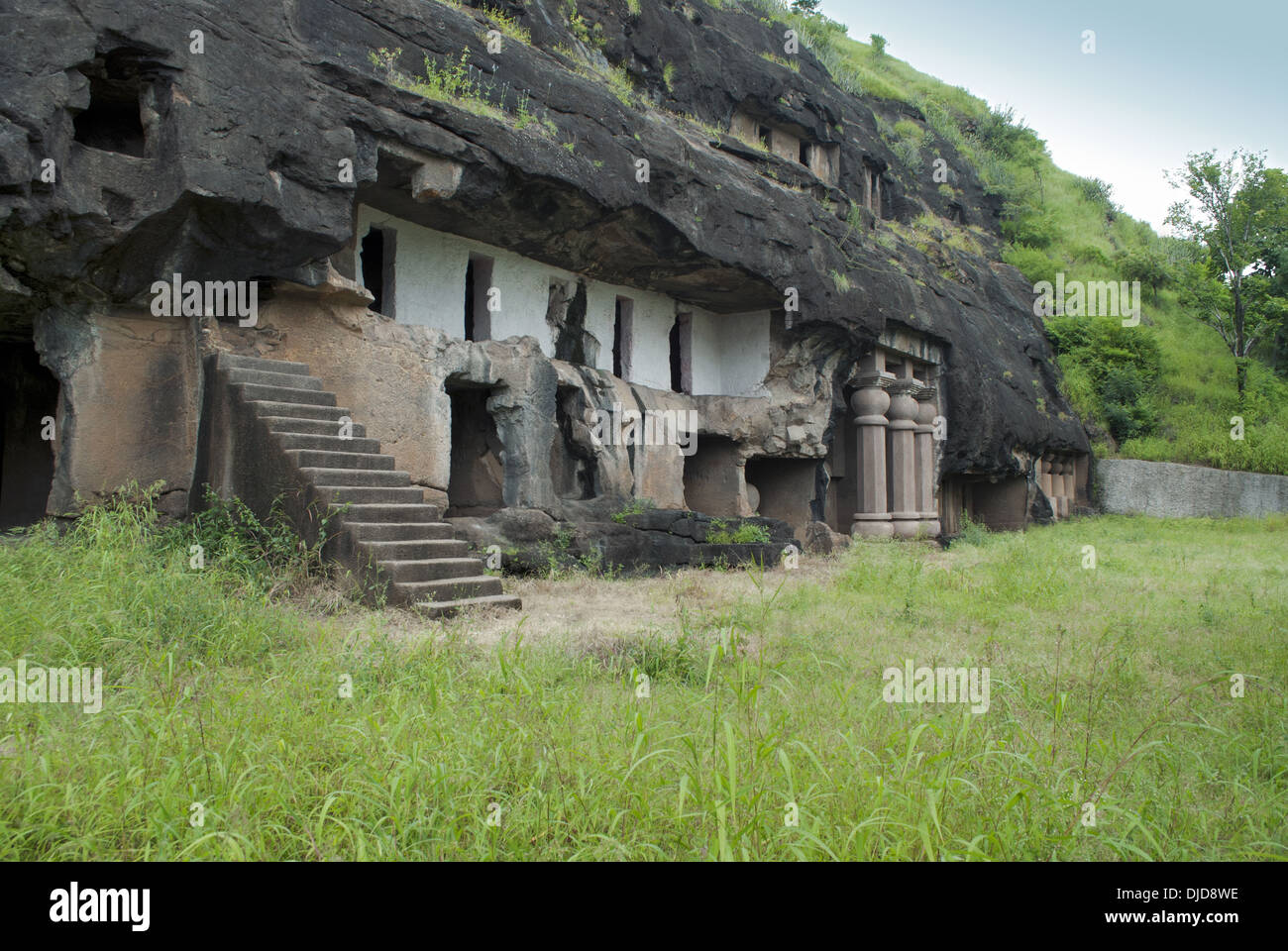 Amba-Ambika group of caves, Junnar Dist. Pune. General view Stock Photo ...
