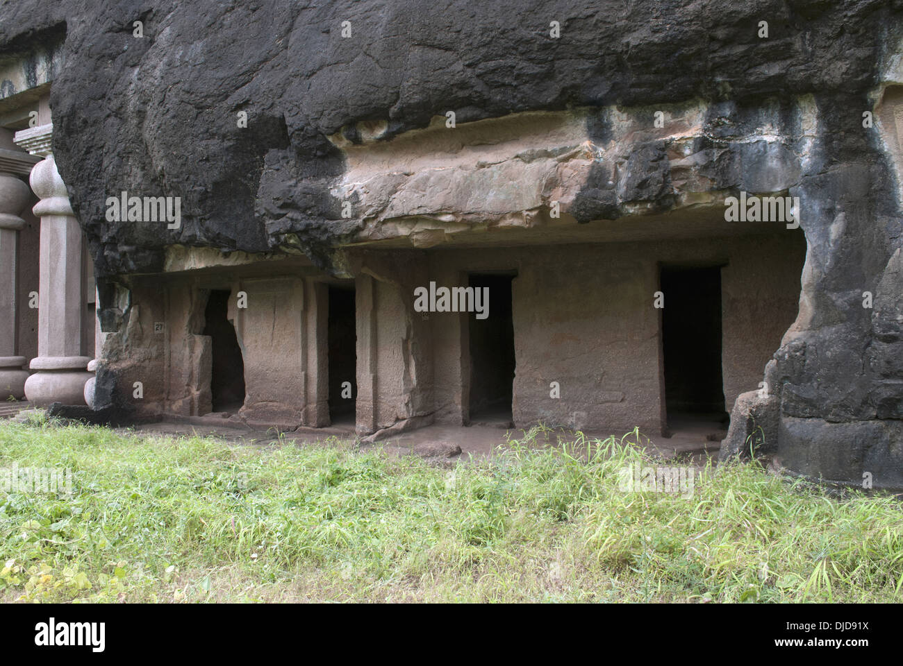 Amba-Ambika group of caves, Junnar Dist. Pune. General view of cave 27 ...
