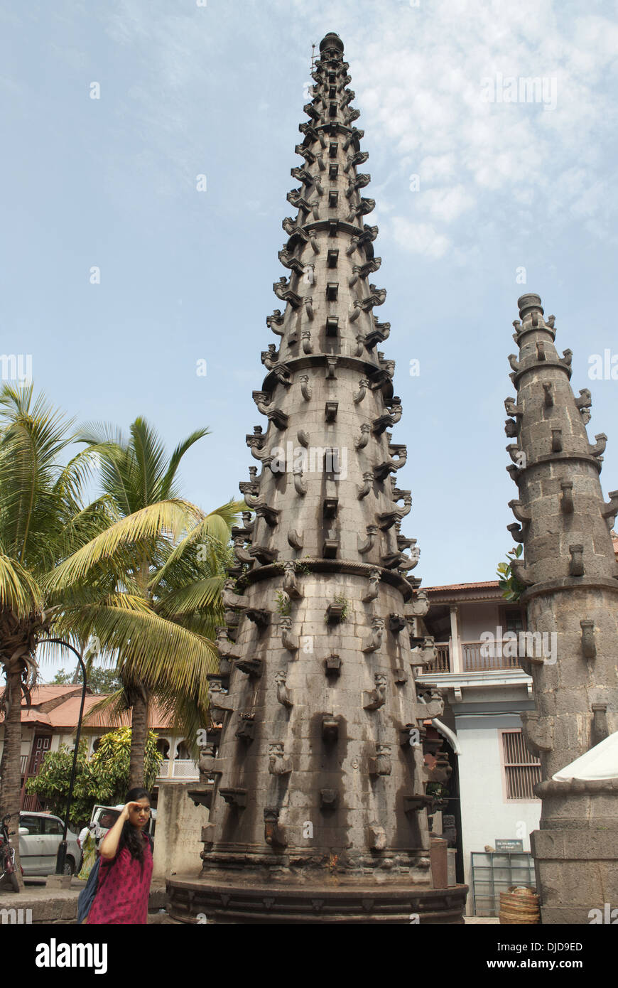 Aundh, Dist.Satara, Picture showing Deepmala in the temple complex of ...