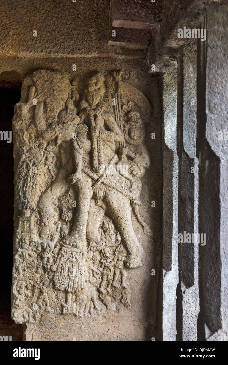 Image of Indra in the verandah of Vihara 20. circa 150 B.C. Slender ...