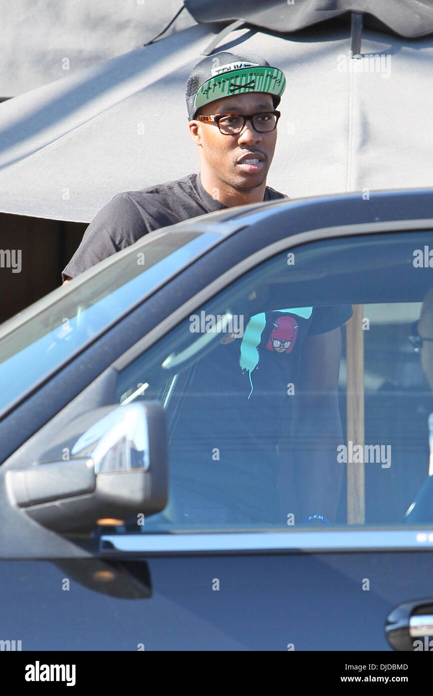 Orlando Magic center Dwight Howard and friends seen leaving Toast Cafe ...