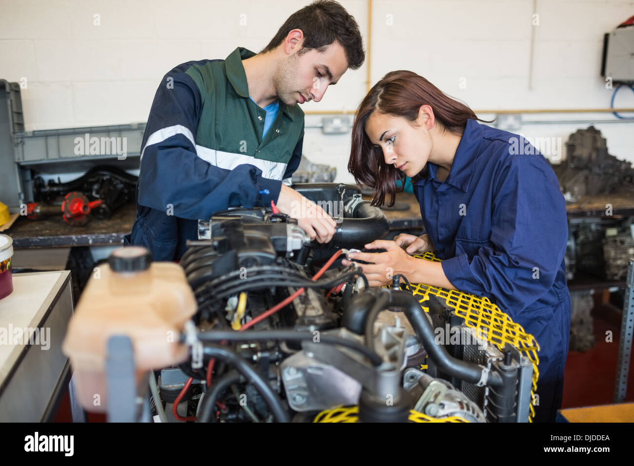 Calm trainee checking machine hi-res stock photography and images - Alamy