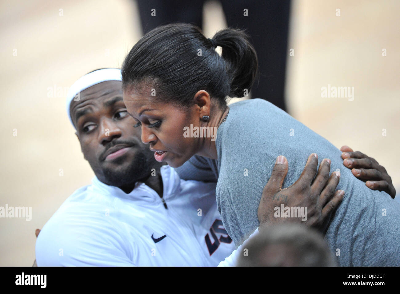 US First Lady Michelle Obama, Lebron James London 2012 Olympic Games ...