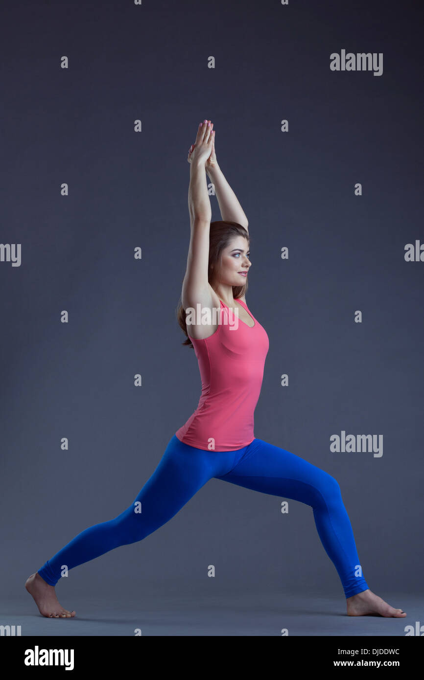 Image of pretty yoga instructor posing in asana Stock Photo - Alamy