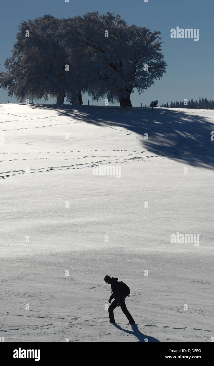 Man walks on snow covered hi-res stock photography and images - Alamy