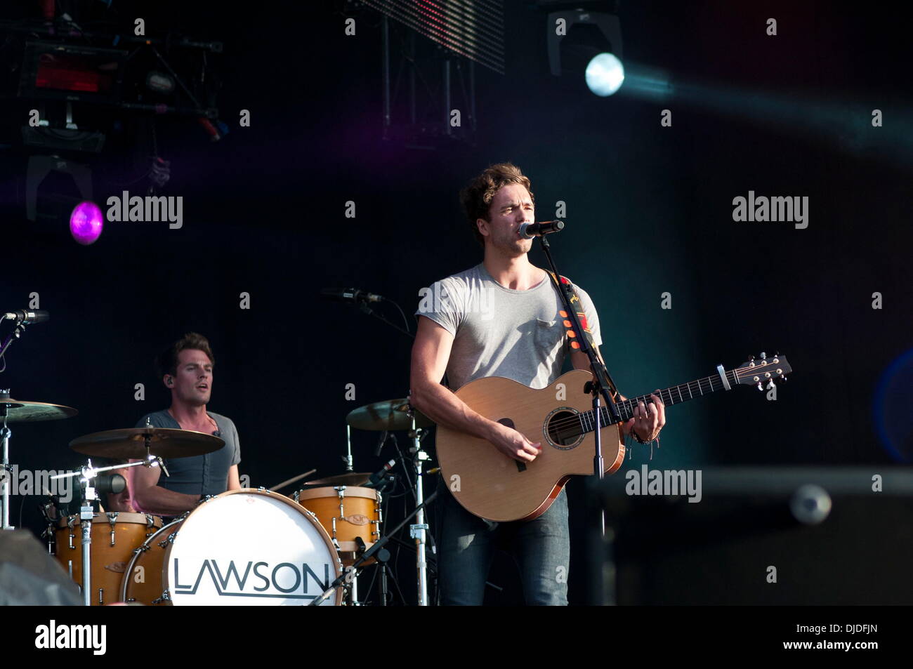Lawson lead singer, Andrew Christopher Brown BT London Live Hyde Park ...