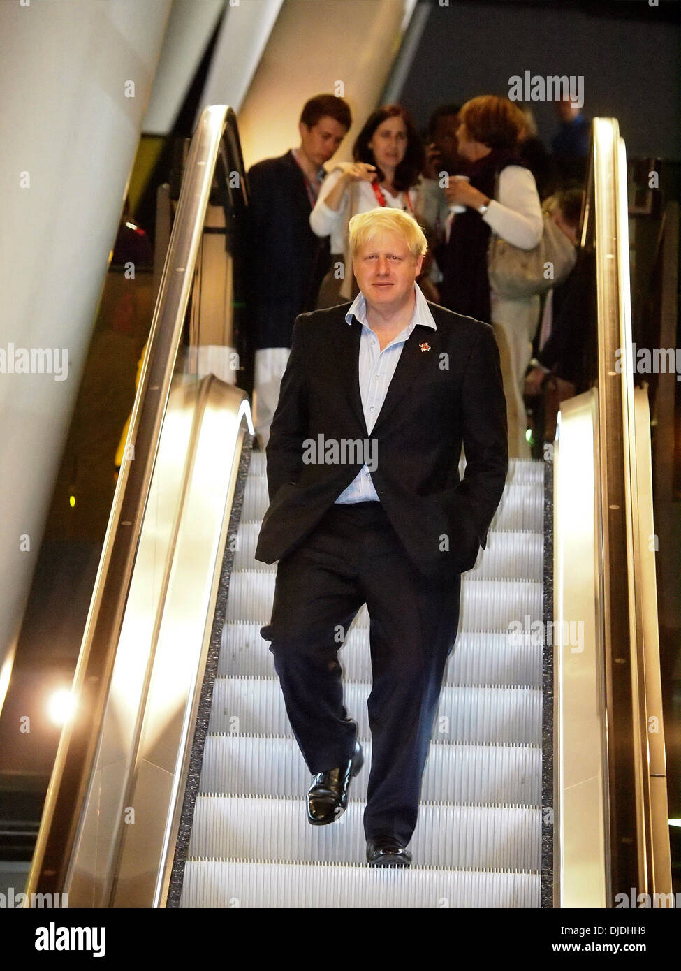London Mayor Mayor Boris Johnson attends track and field events during ...