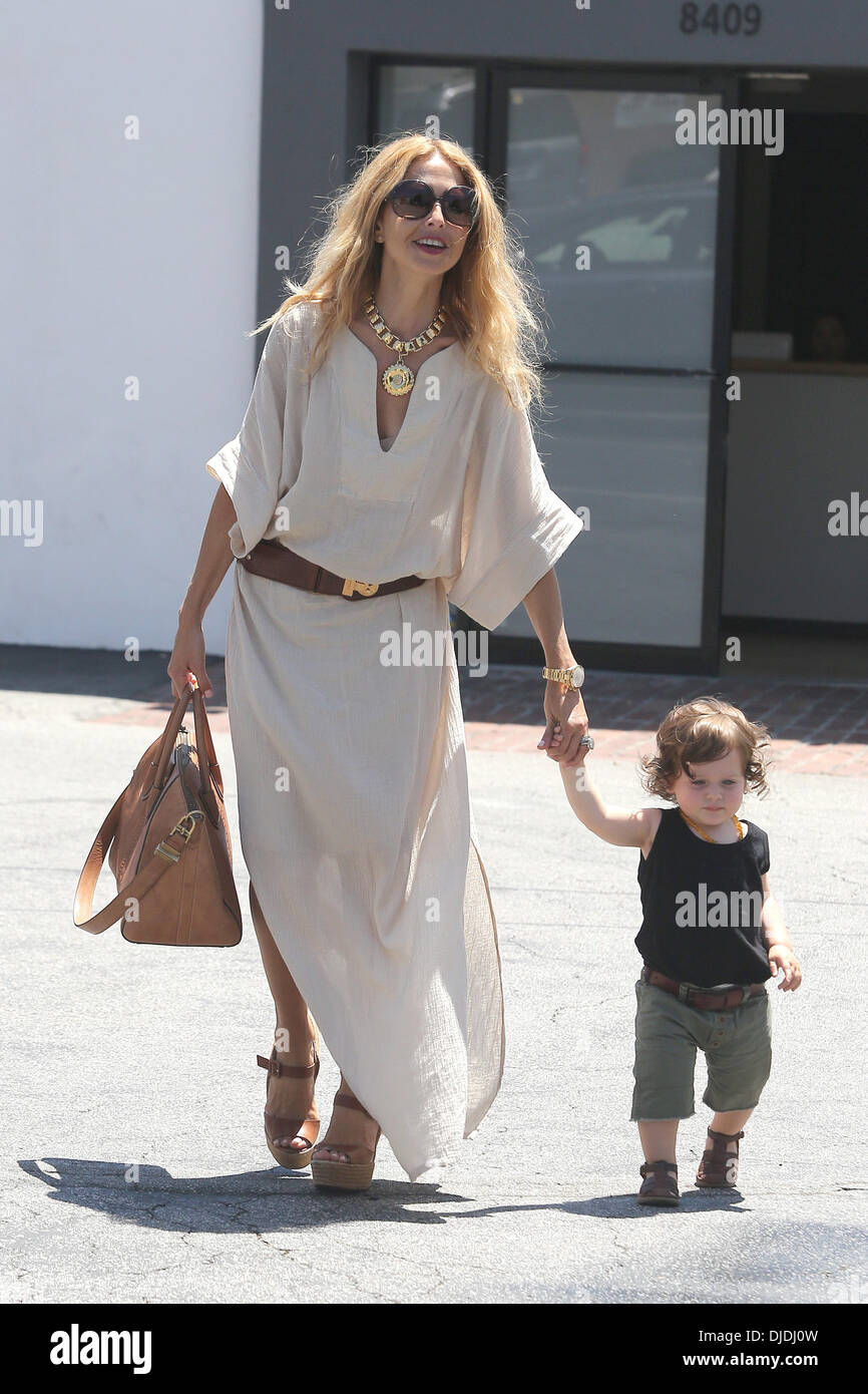 Rachel Zoe and her son Skyler Morrison Berman are seen leaving Hugo's ...