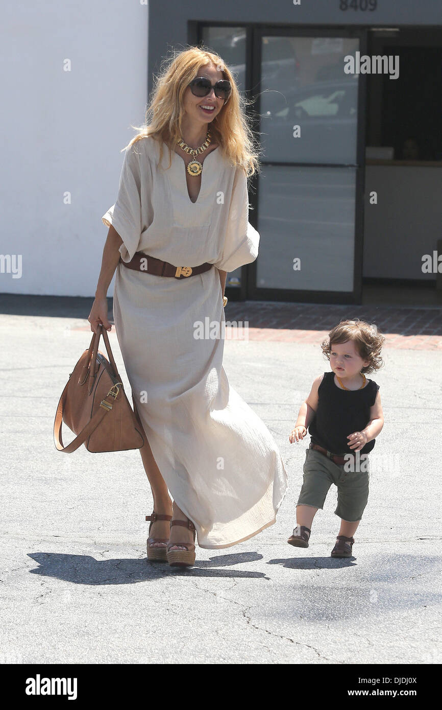 Rachel Zoe and her son Skyler Morrison Berman are seen leaving Hugo's ...