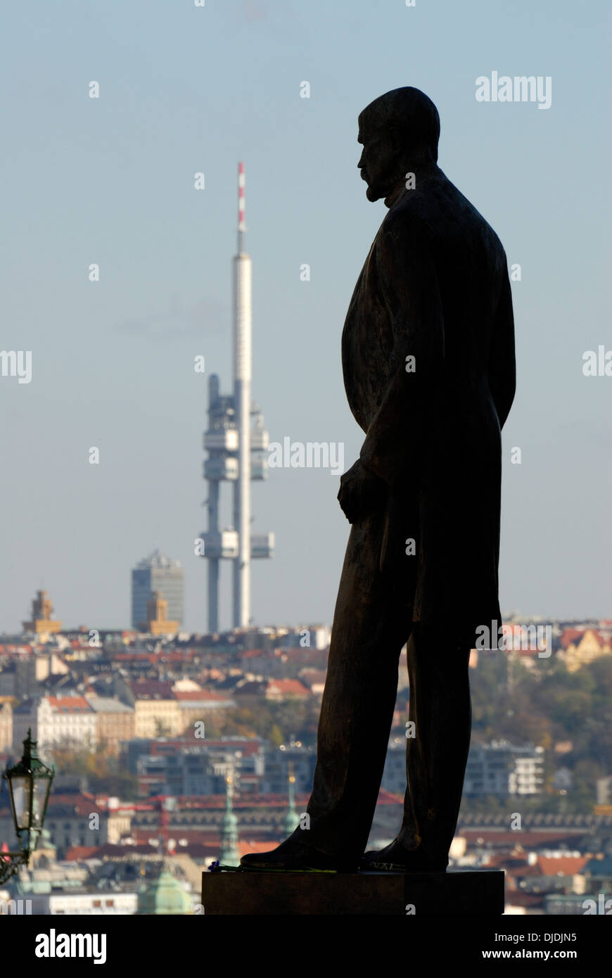 Prague, Czech Republic. Statue of T G Masaryk (first president of ...
