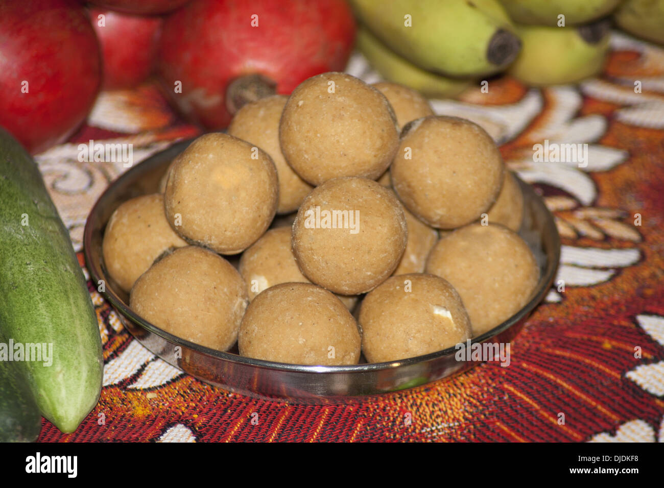 Besan laddoos indian traditional pune hi-res stock photography and ...
