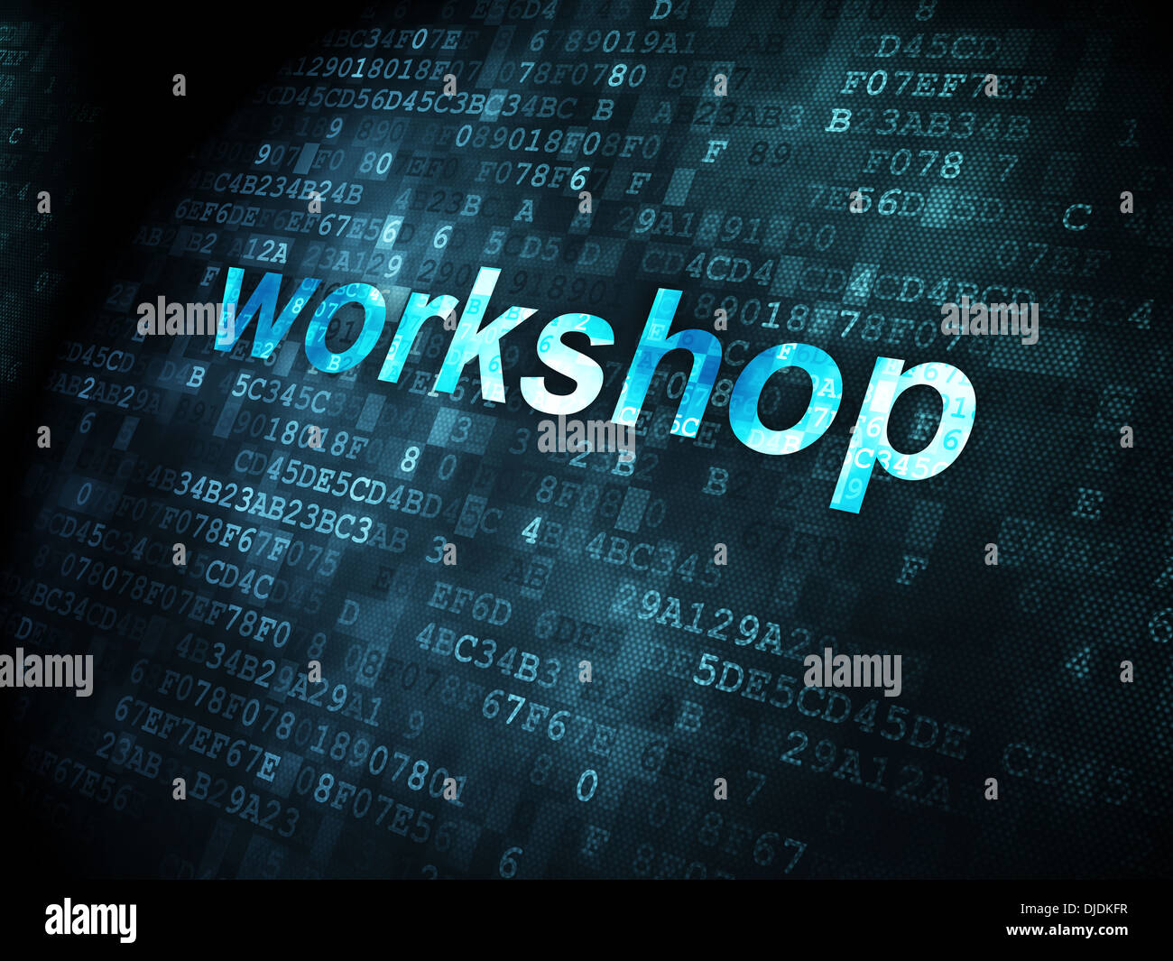 Education concept: Workshop on digital background Stock Photo - Alamy