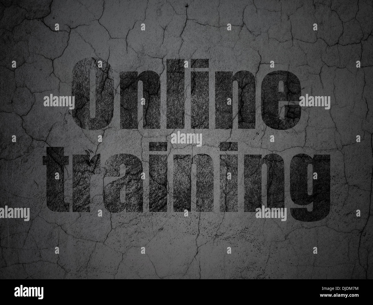 Education concept: Online Training on grunge wall background Stock ...
