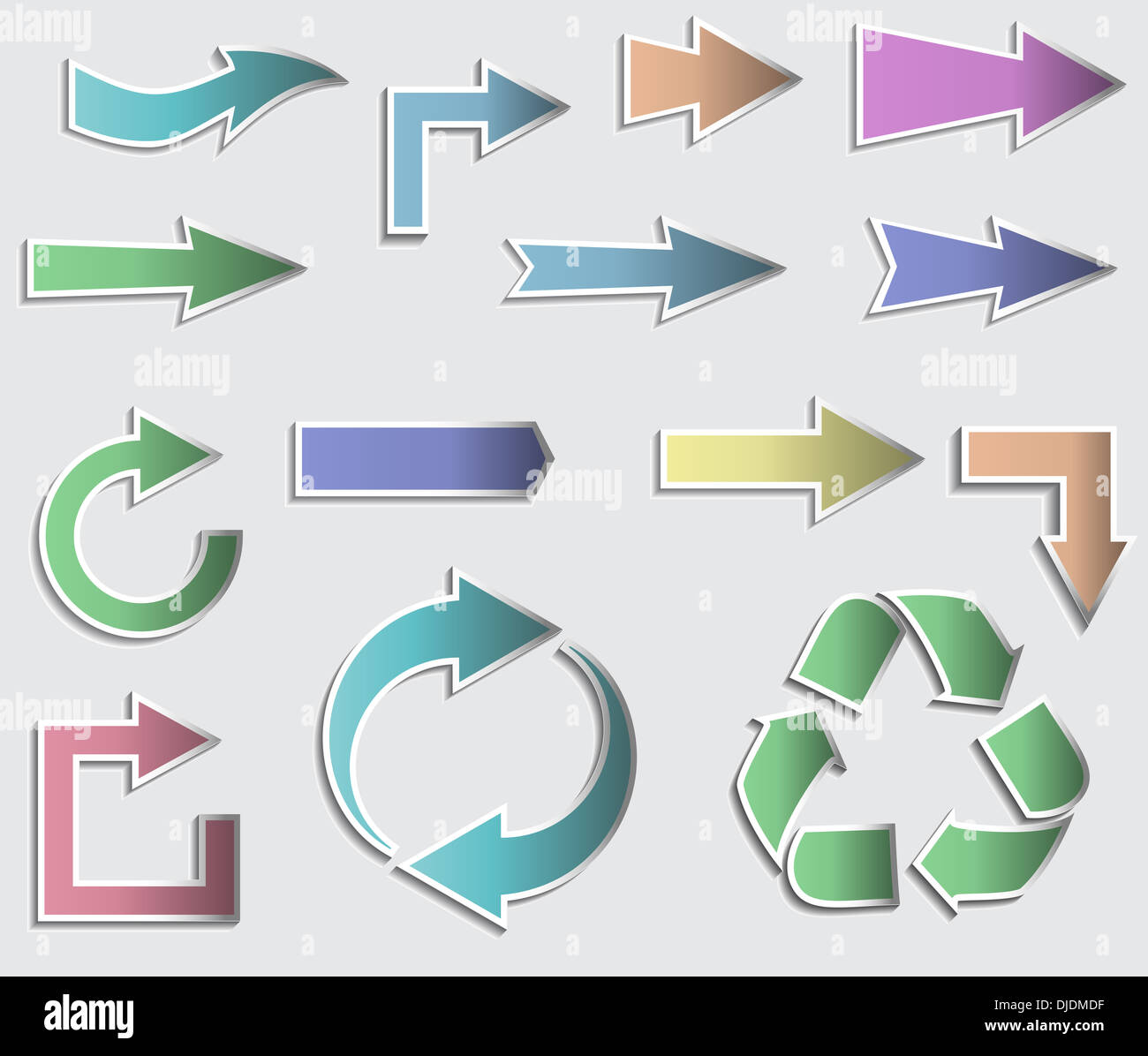 Vector illustration of sticky collection arrows Stock Photo - Alamy