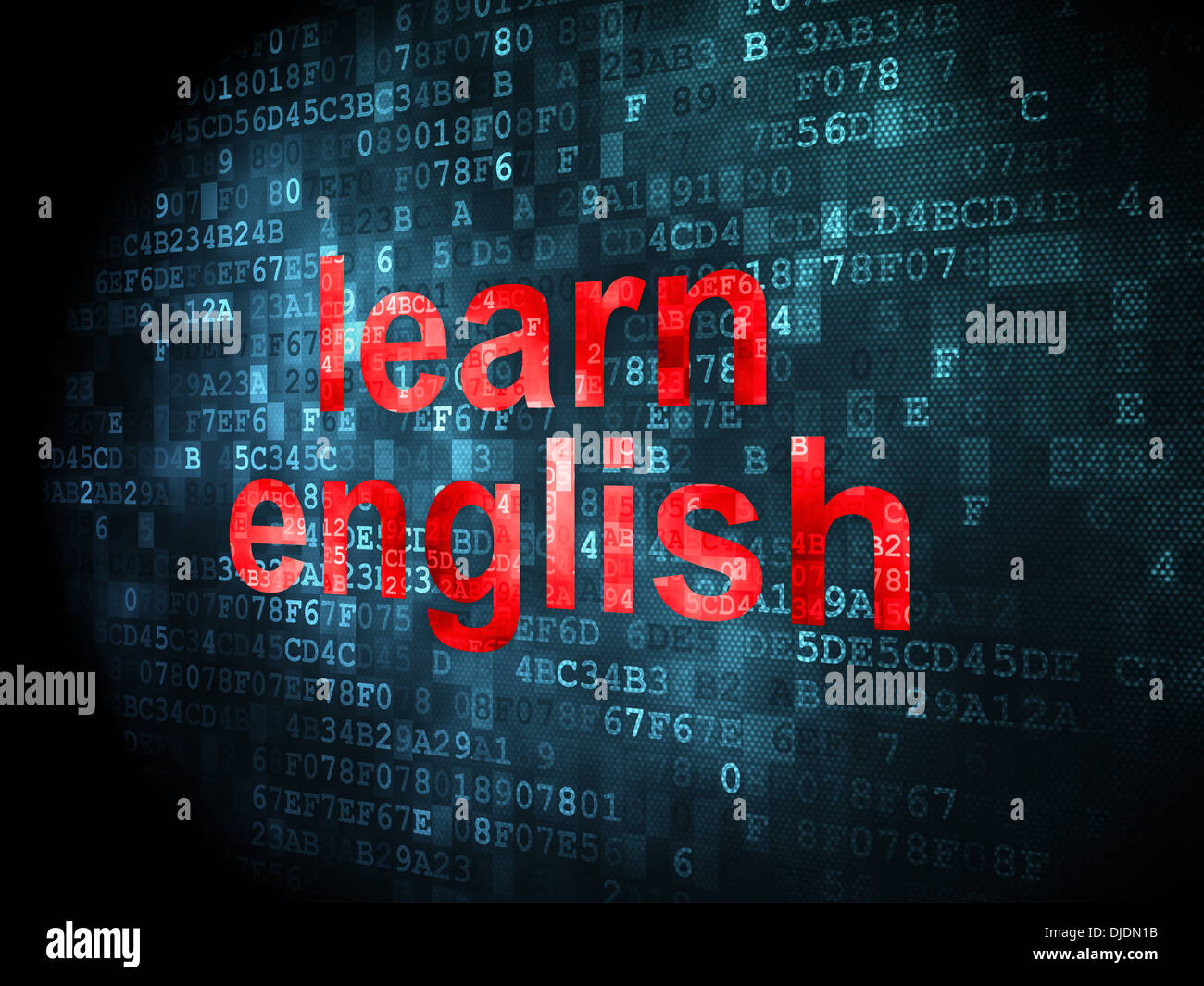 Education concept: Learn English on digital background Stock Photo - Alamy