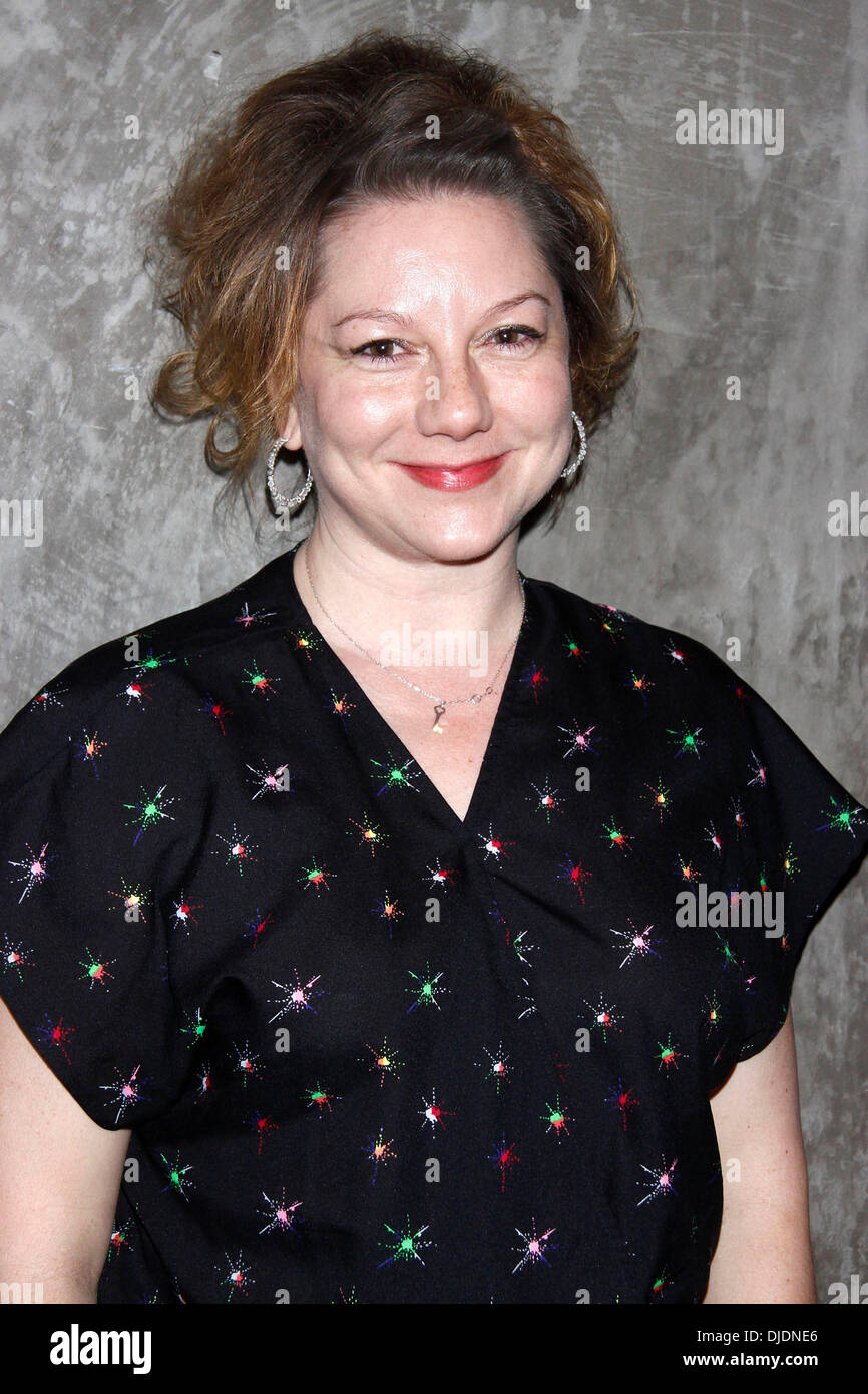 Amy Warren attending a celebration for the Off-Broadway play 'The ...