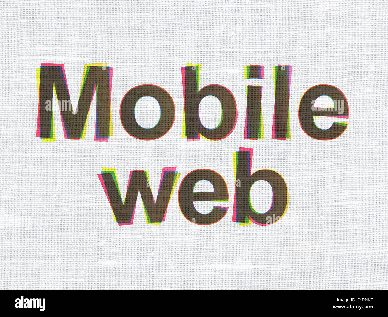 Mobile Web on fabric texture background Stock Photo - Alamy