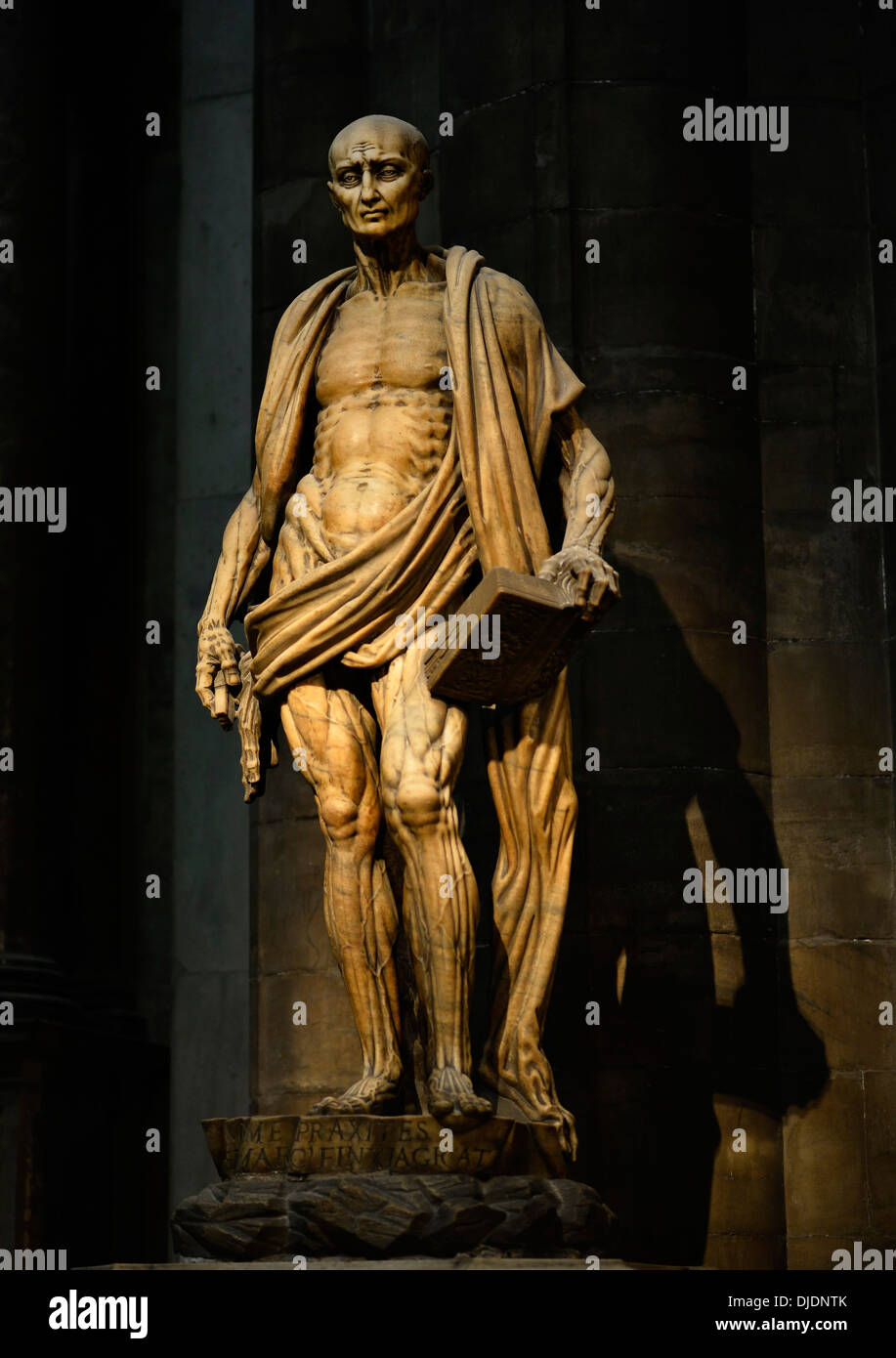 Statue of the skinned St. Bartholomew from 1562, interior, Milan ...