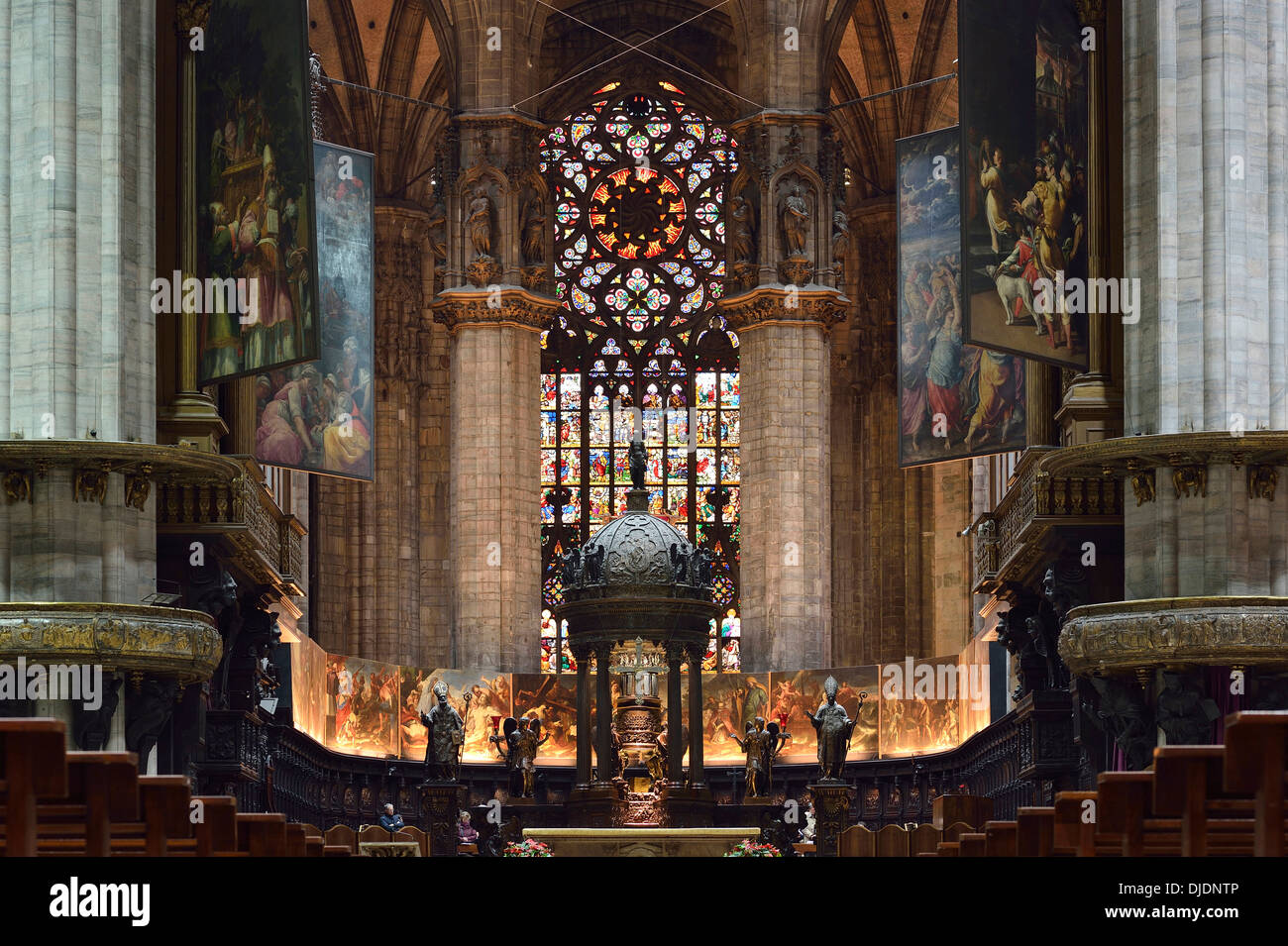 Choir and altar, Milan Cathedral, Milan, Lombardy, Italy Stock Photo ...