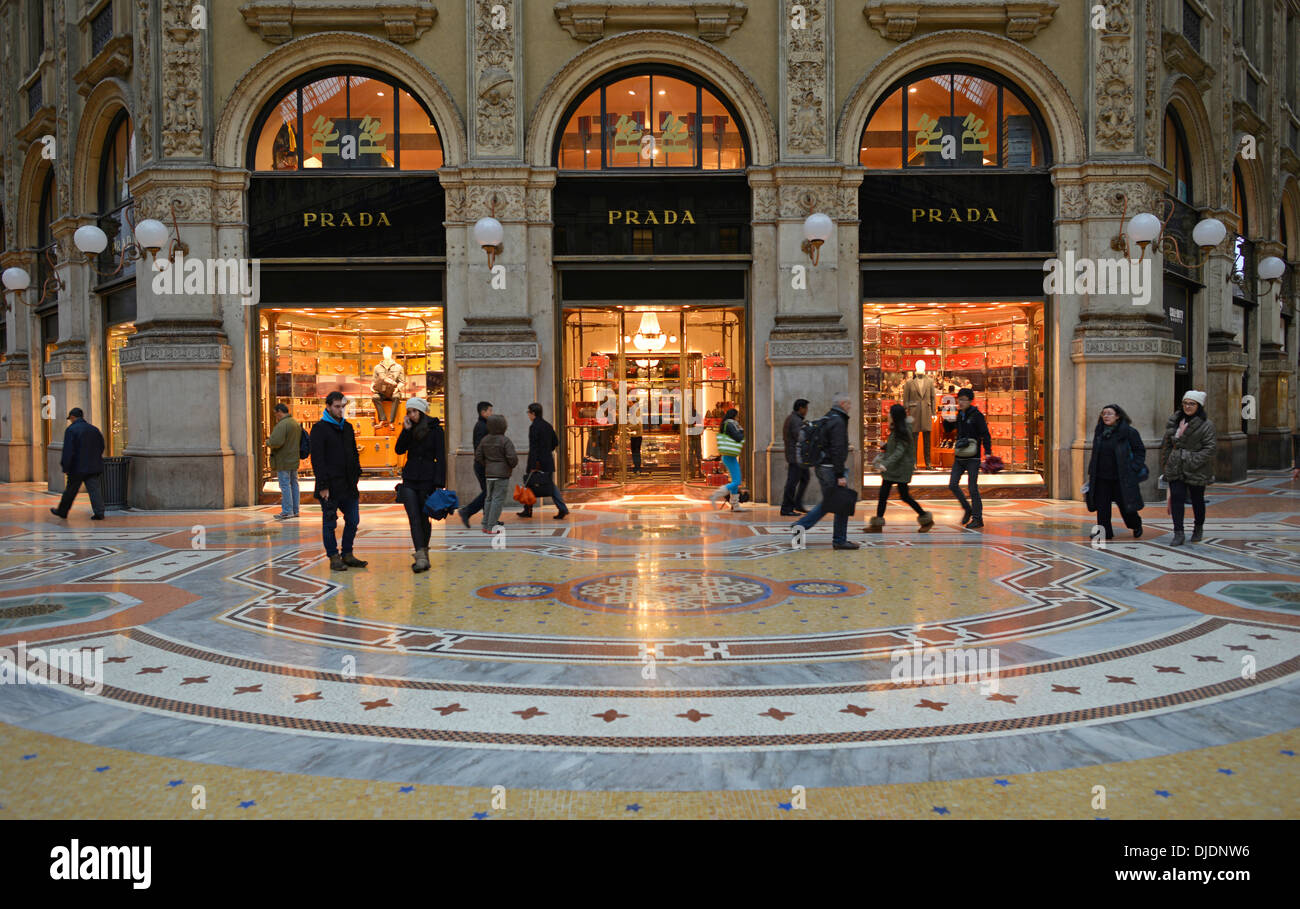 Prada store, luxury shopping arcade Galleria Vittorio Emanuele II ...