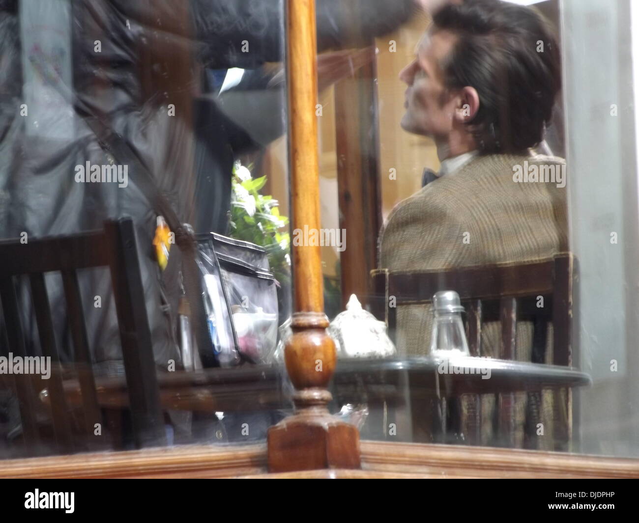 Matt Smith and Barnaby Edwards Matt Smith filming a scene in a cafe ...
