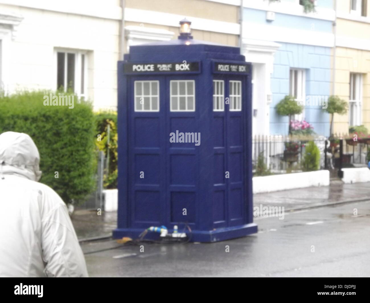 Atmosphere The TARDIS is prepared by the camera crew for filming of a ...