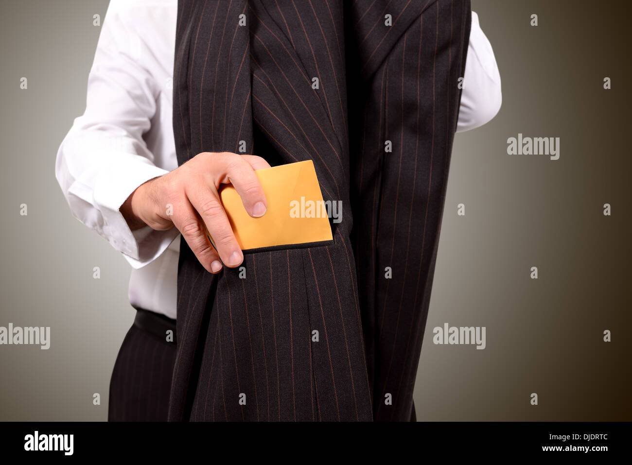 business man hands him an envelope for corruption Stock Photo - Alamy