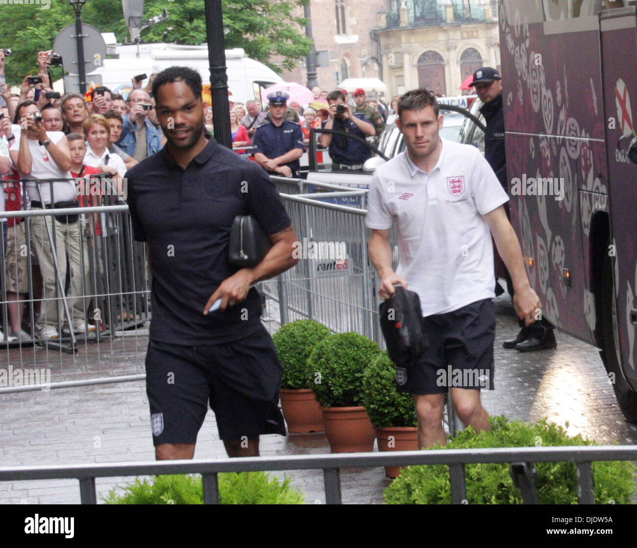 Joleon Lescott and James Milner The England squad return to their hotel ...