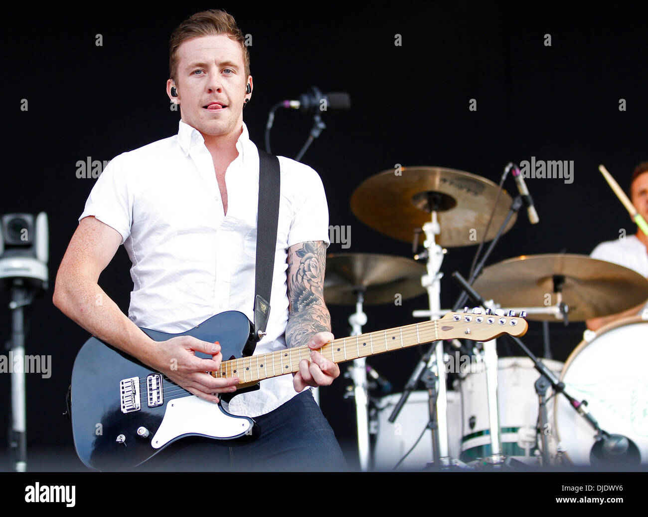 Danny Jones McFly perform live at Newmarket Racecourse Suffolk, England ...
