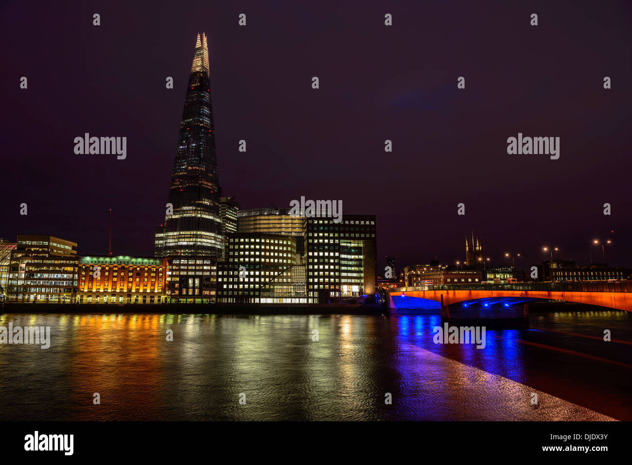 The Shard London Bridge at night Stock Photo - Alamy