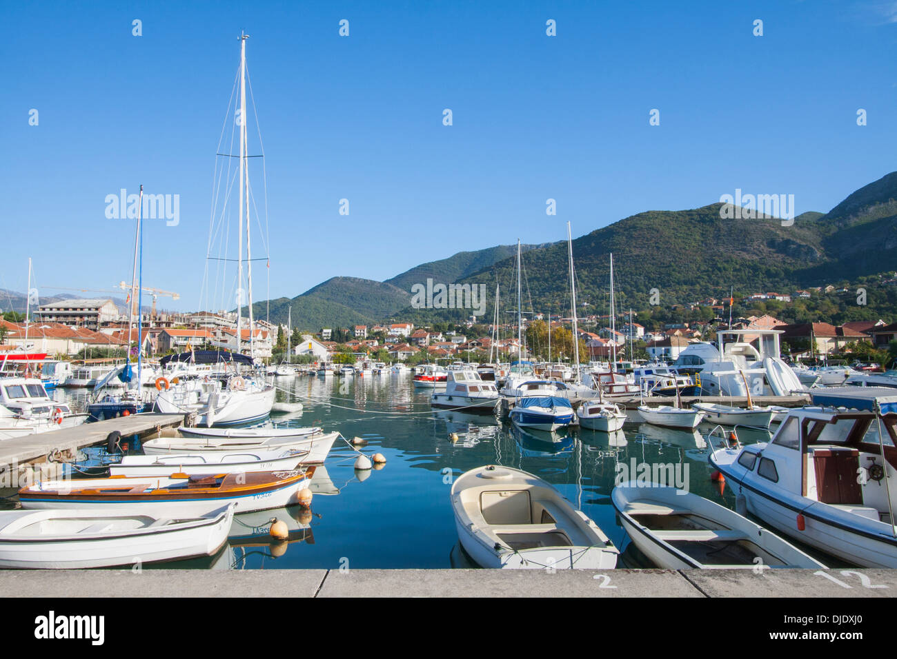 Yachts in the marina, Tivat, Bay of Kotor, Montenegro Stock Photo - Alamy