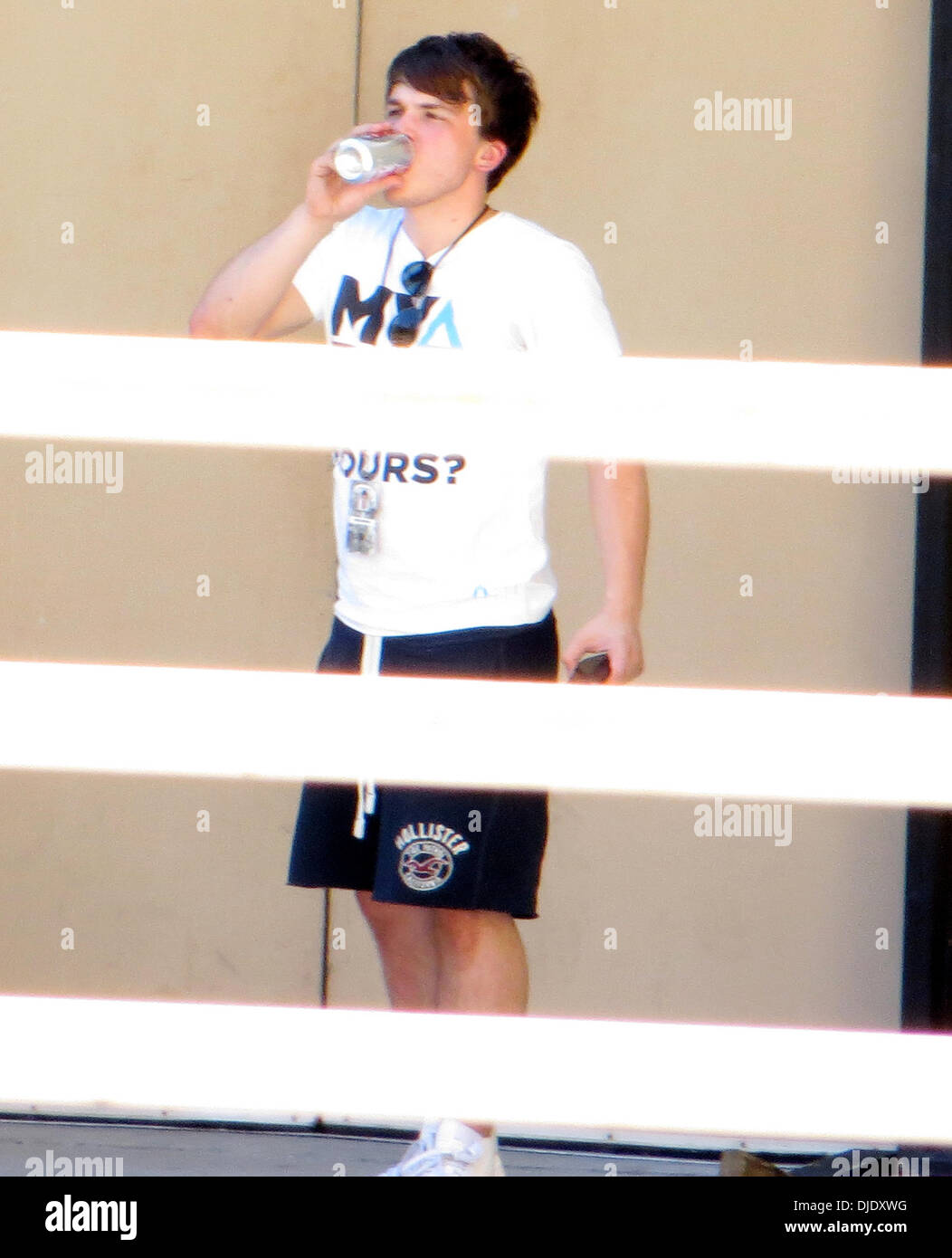 One Direction drummer Josh Devine on the back balcony of the Planet ...